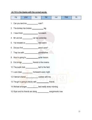 [Year 3 English] Grammar Exercises (M082) – 老师的话 lao shi de hua