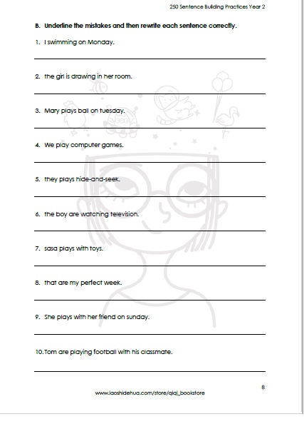 English Sentence Structure Practice ESL/ELL Sentence Structure