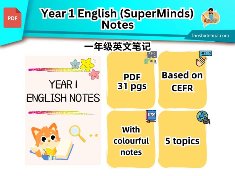 [Year 1 English] Notes (V02) – 老师的话 lao shi de hua