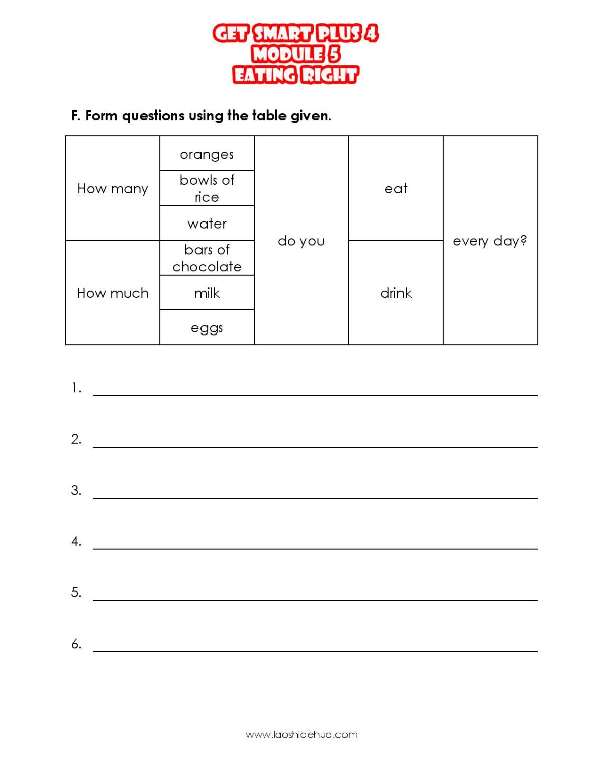 [Year 4 English] CEFR Module Worksheets (Get Smart Plus 4) – 老师的话 lao ...