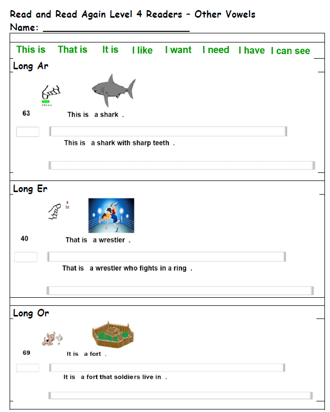 Level 4 Reading Practice Phrases WB – 老师的话 lao shi de hua