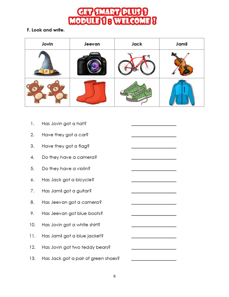 [Year 3 English] CEFR Module Worksheets (Get Smart Plus 3) – 老师的话 lao ...